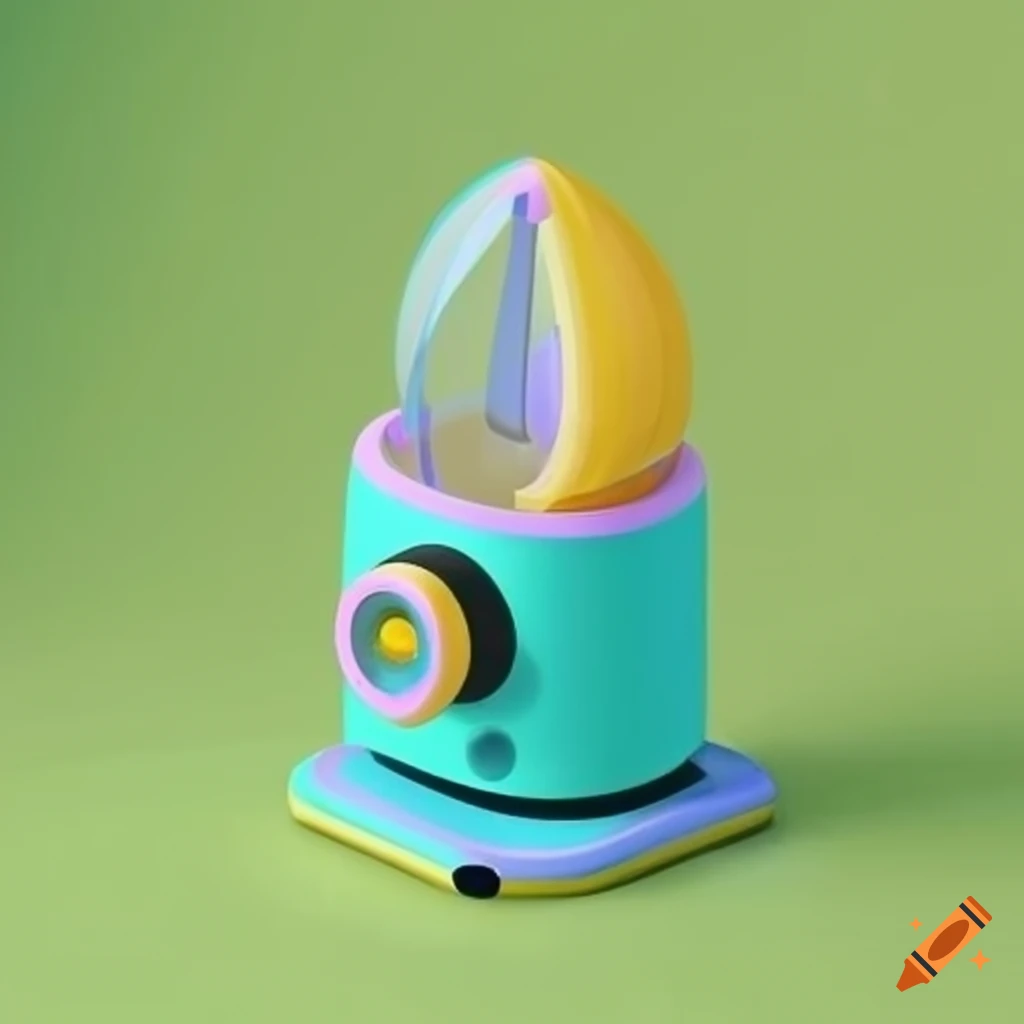 Isometric futuristic minimalist lemon juicer machine cute on Craiyon
