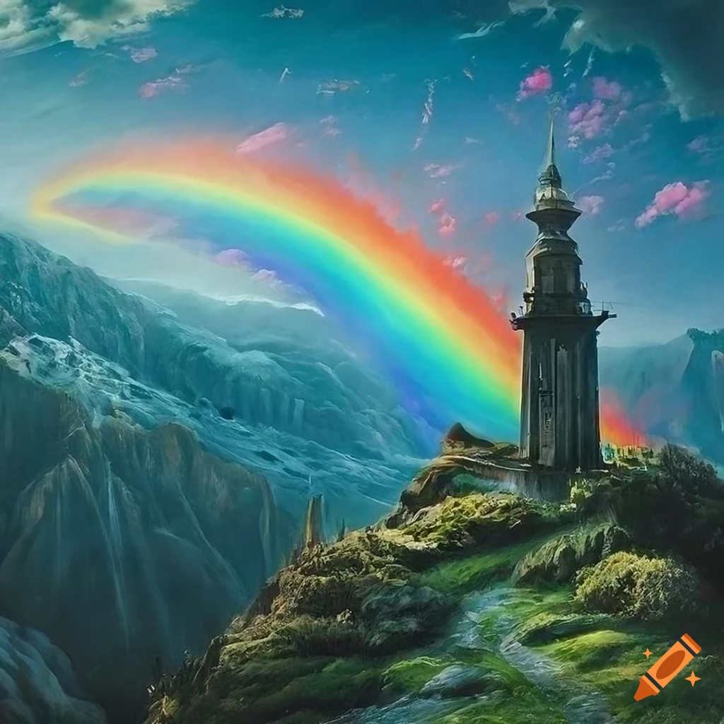 Surreal Fantasy Illustration of Landscapes with Surreal Rainbows by Greg Rutkowski on Craiyon