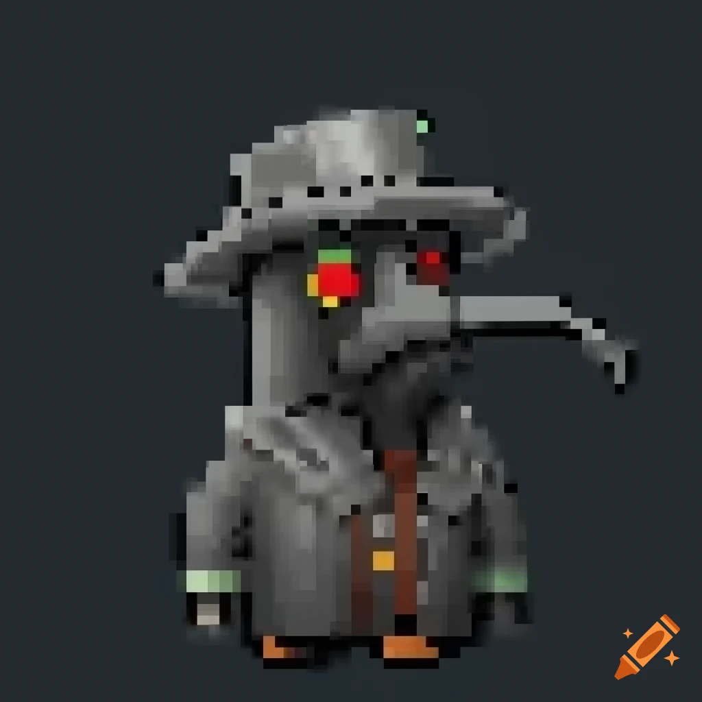 Pixelated plague doctor on Craiyon