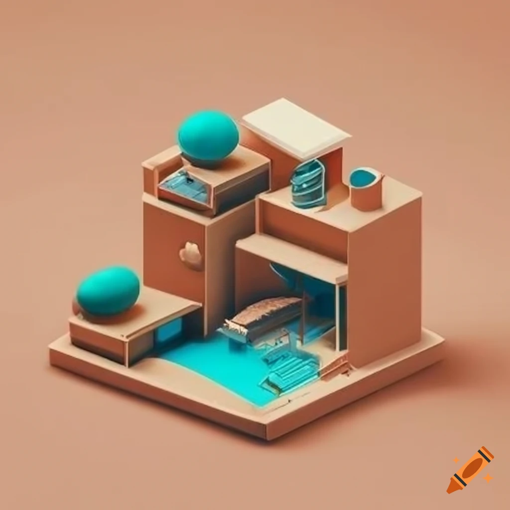 Mini isometric apartment sand