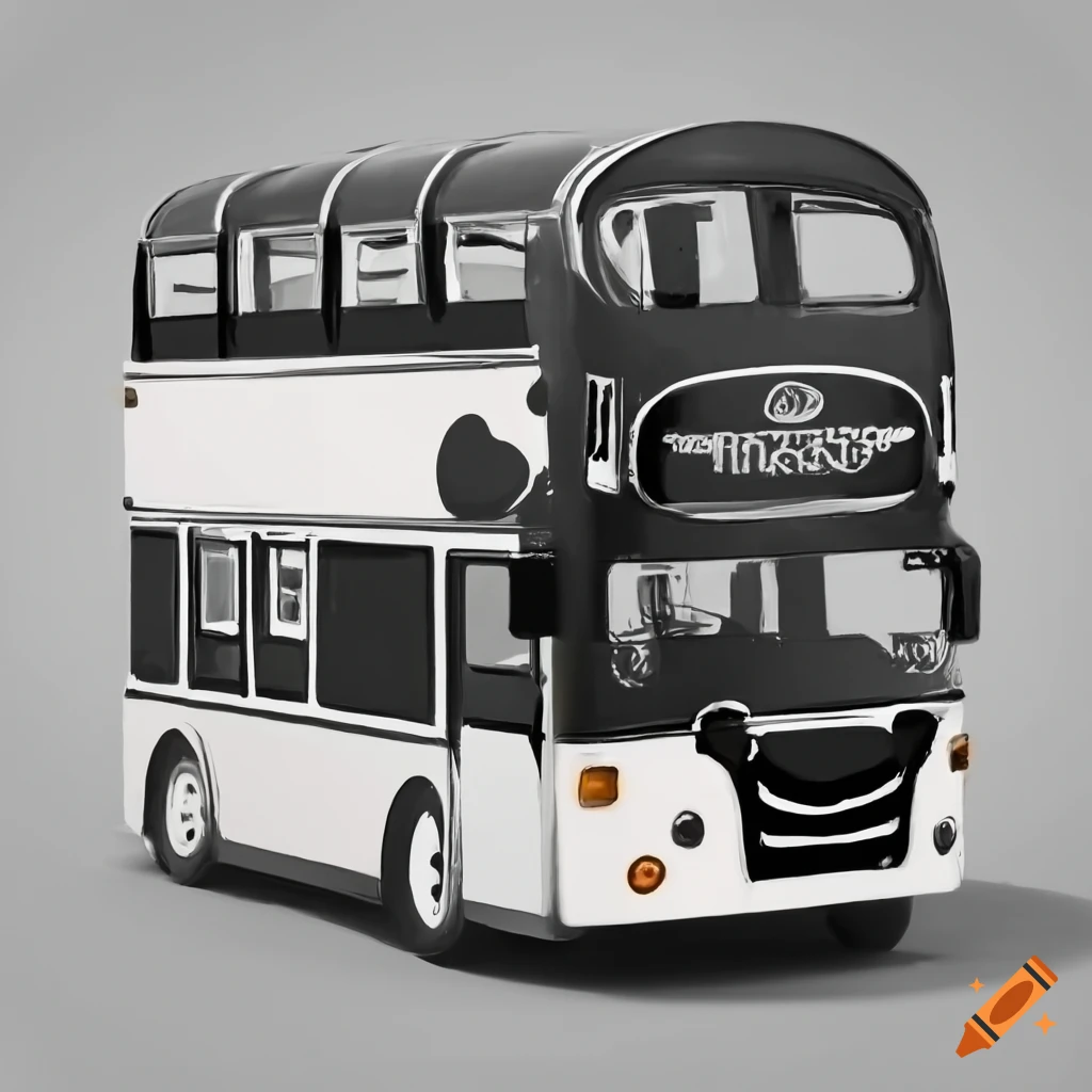 Bus painted black and white, orca