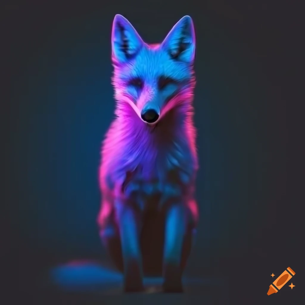 3d render of a fox, neon colors, bright, magical on Craiyon