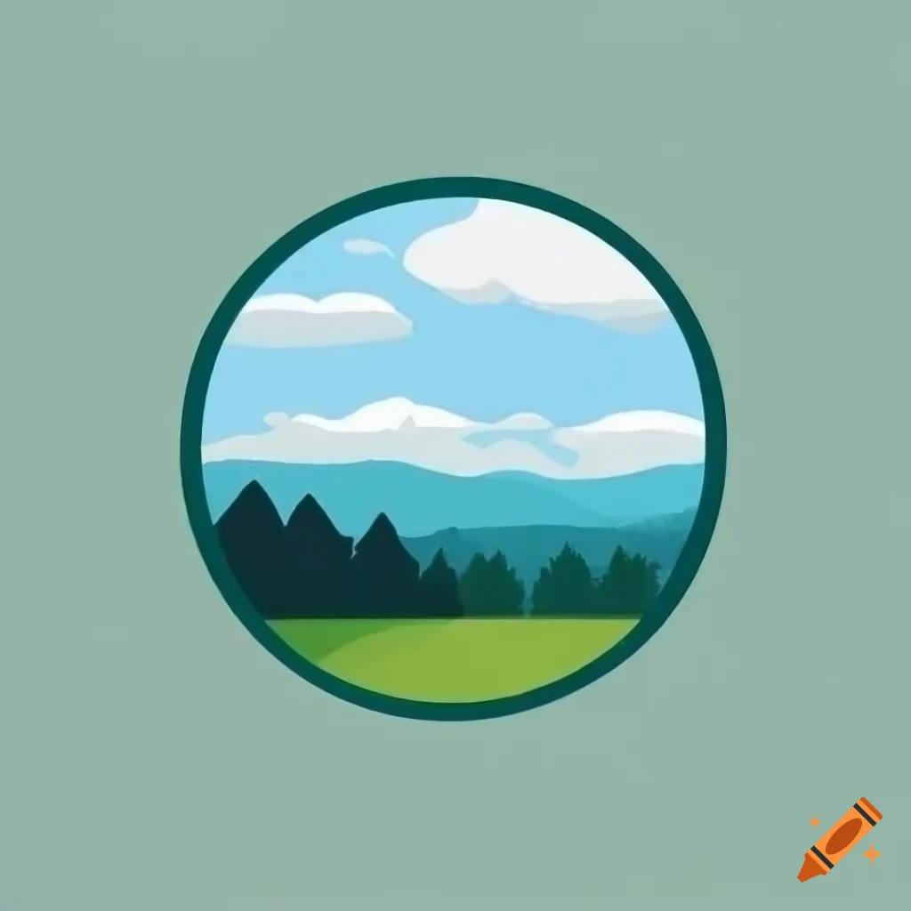 Simple nature landscape circle on Craiyon
