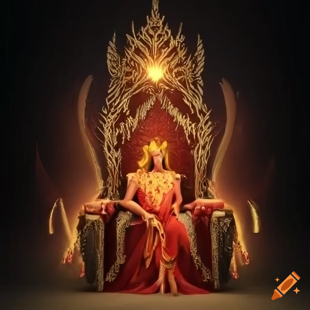 Throne with phoenix design on Craiyon