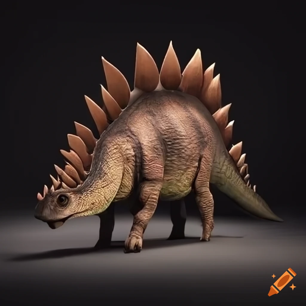 Orthographic view of a realistic Stegosaurus from prehistoric times on ...
