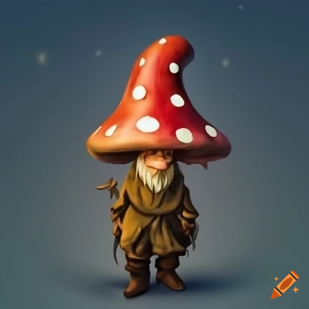Mushroom gnome wizard on Craiyon