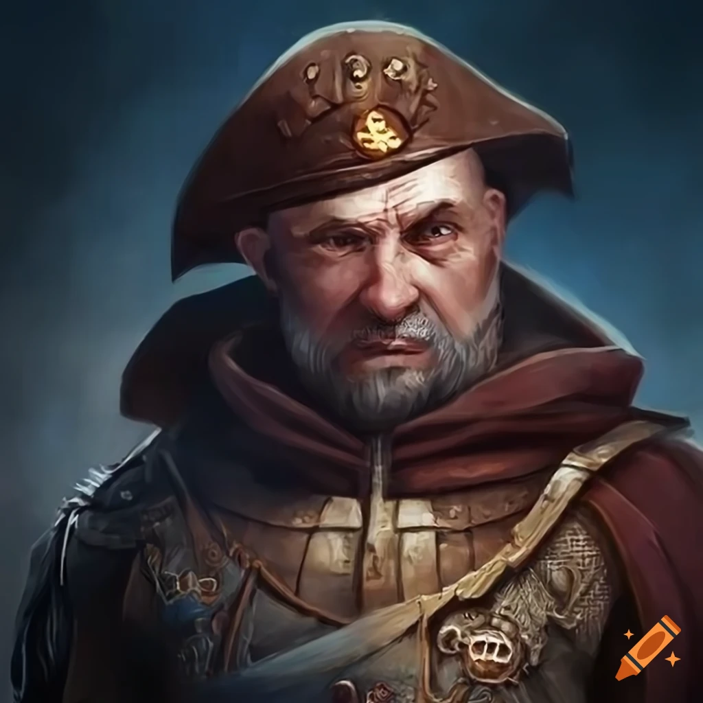 Photo realistic portrait dungeons & dragons fantasy seaside town guard ...