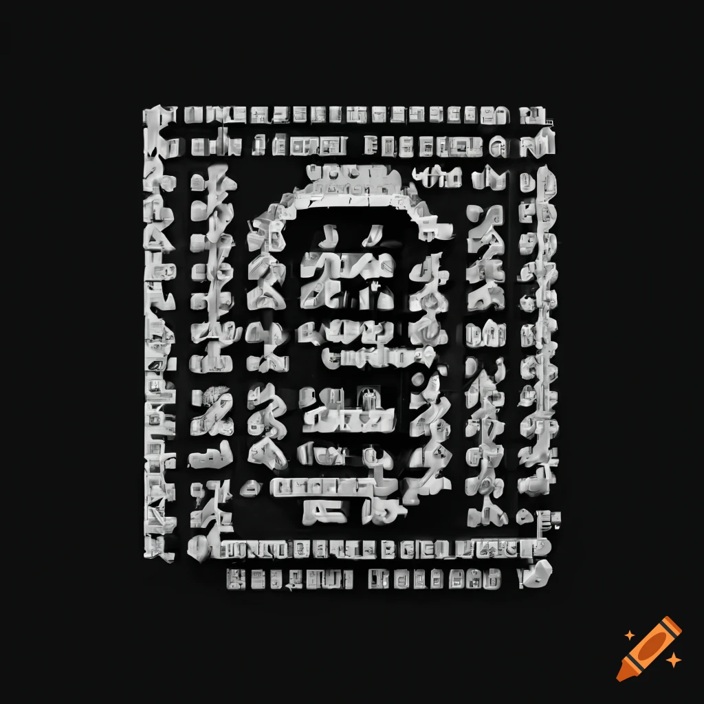 Series of white irregular mutated symbols of computer code on a black ...