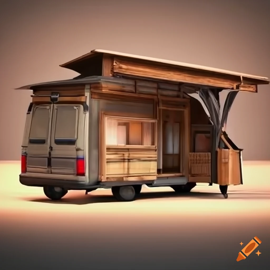 3d render van converted into shack on Craiyon