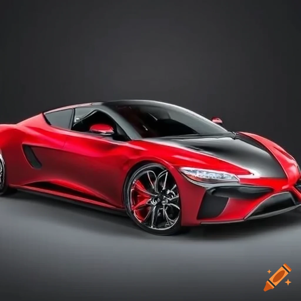 Creative concptional car with red and black color on Craiyon