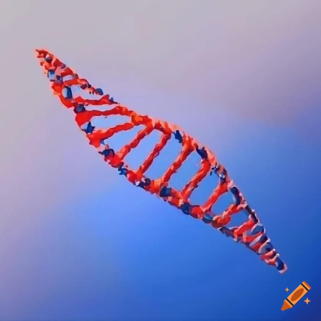 Favicon of an ideogram dna strand with just blue and red colors on Craiyon