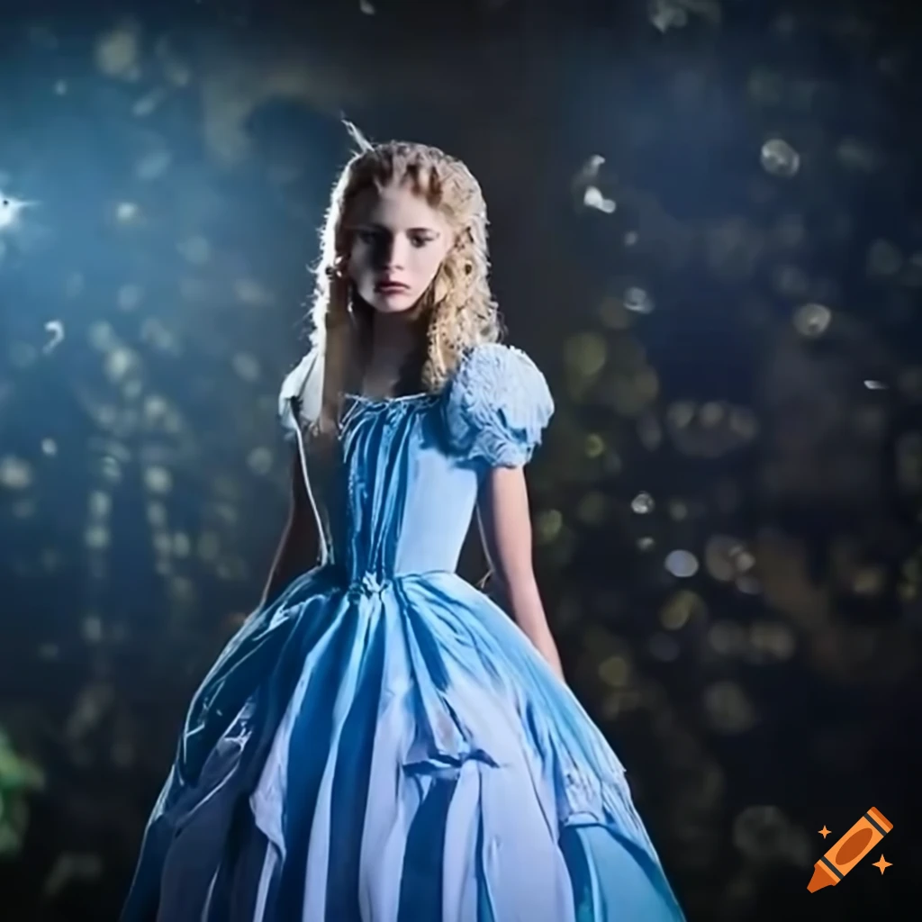 Willow shields as live action Alice from Alice and wonderland on Craiyon