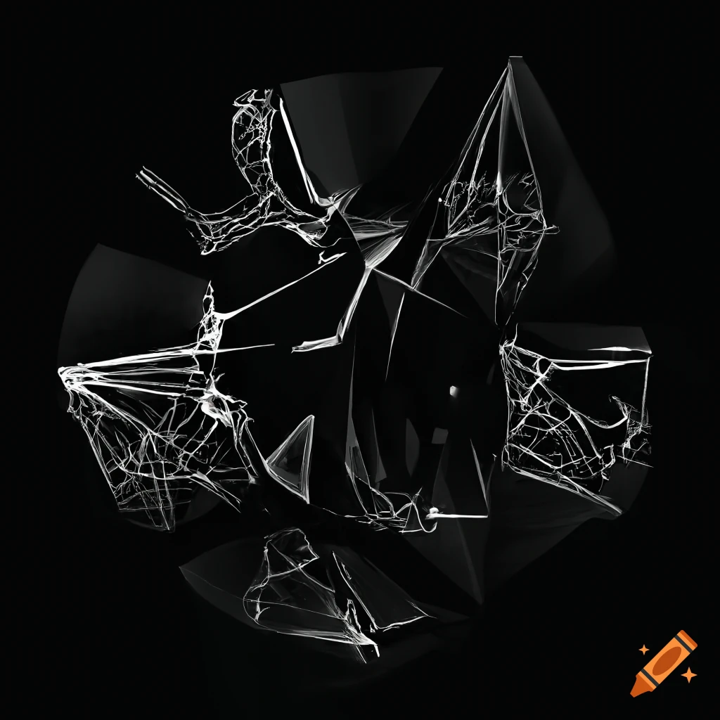Series of abstract silhouettes in high contrast, black and white, Sharp ...