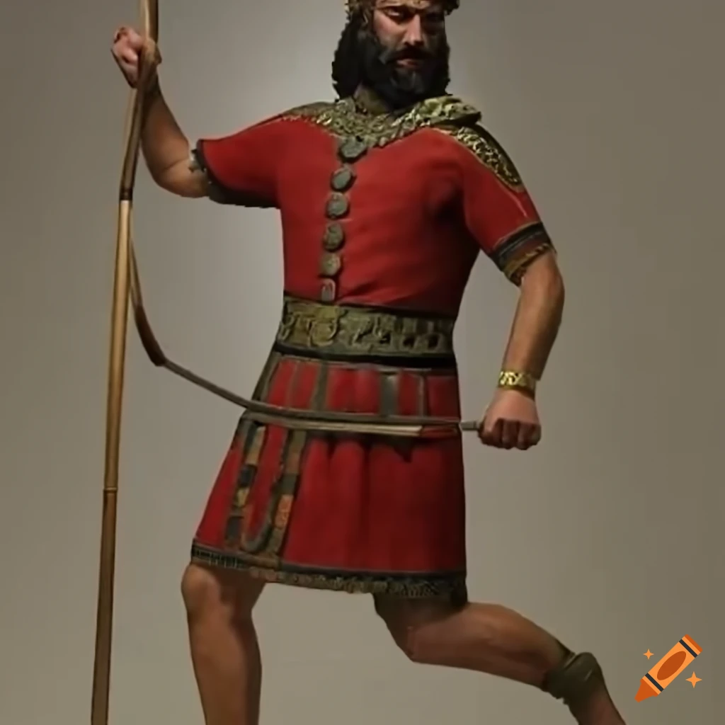 An ancient Achaemenid Persian fighter in his full armament during the ...