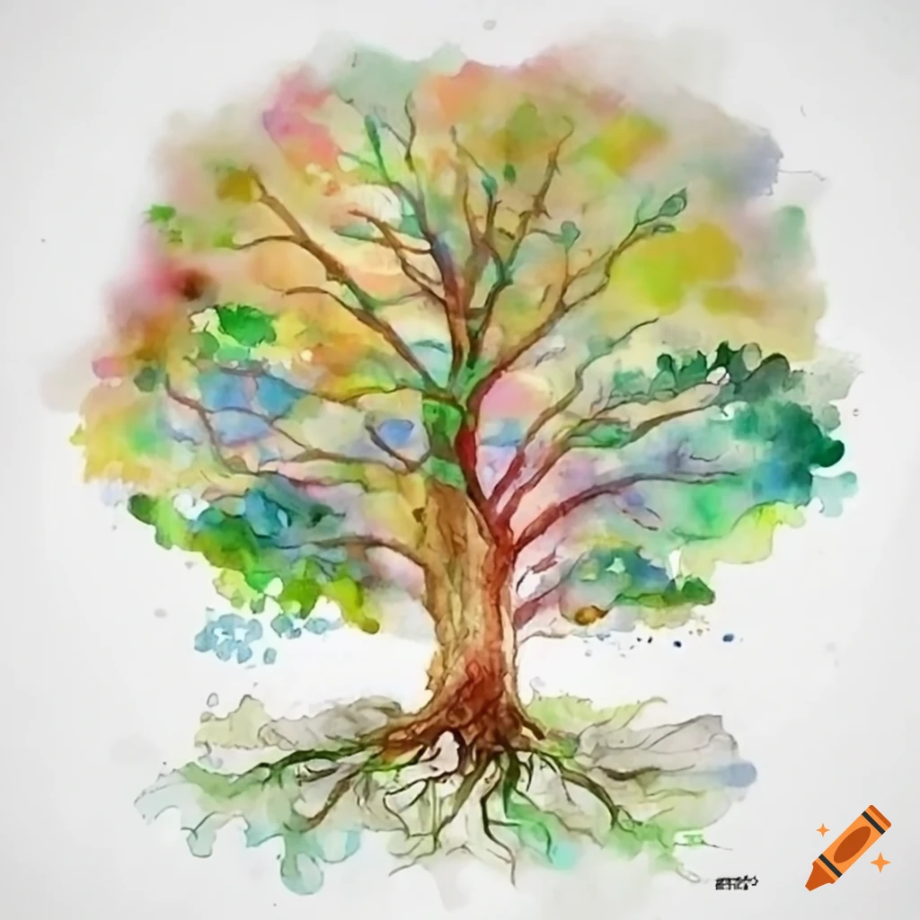 An electronic and biological tree on Craiyon