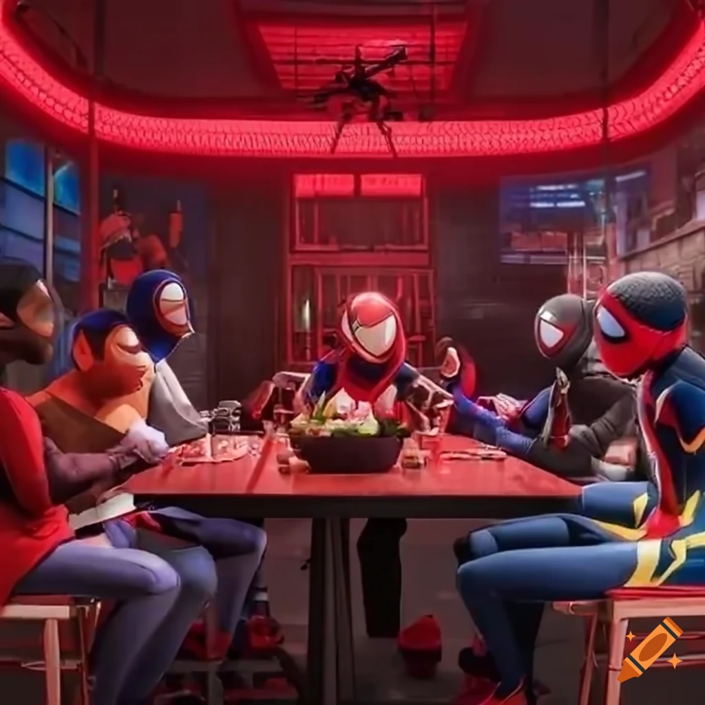 The team of Miles Morales from the film Spider-man: across the spider ...