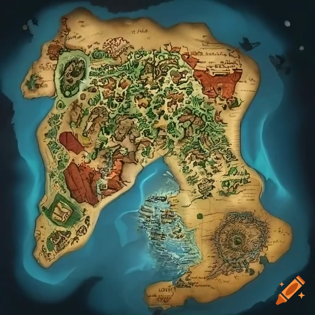 Big fantasy map on Craiyon