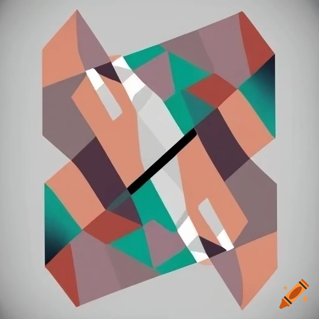 Minimalist cubist art pattern white background on Craiyon