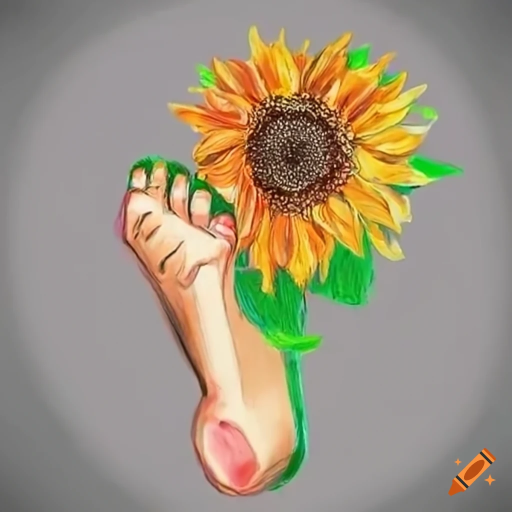 Sunflower with feet up