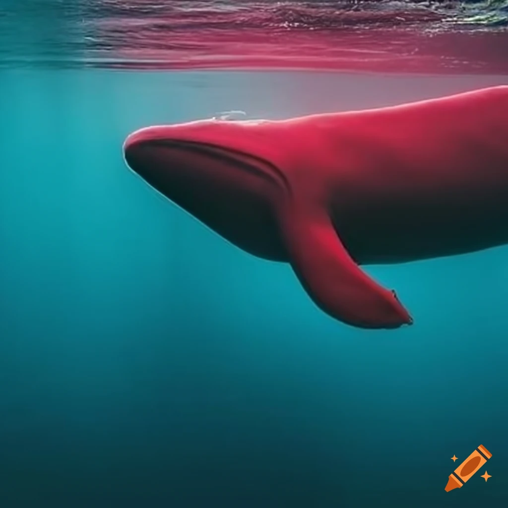 Red whale on Craiyon