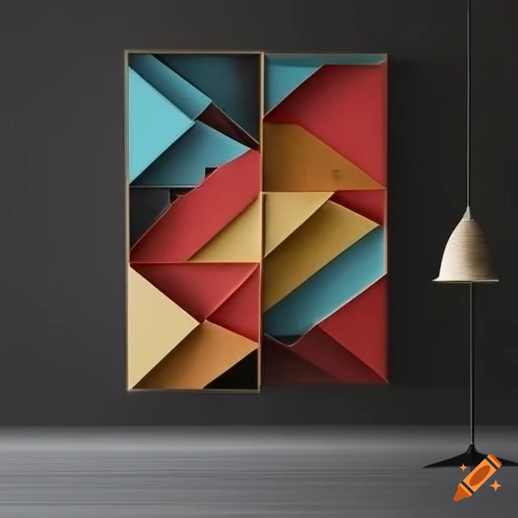 Geometric wall art 3d on Craiyon