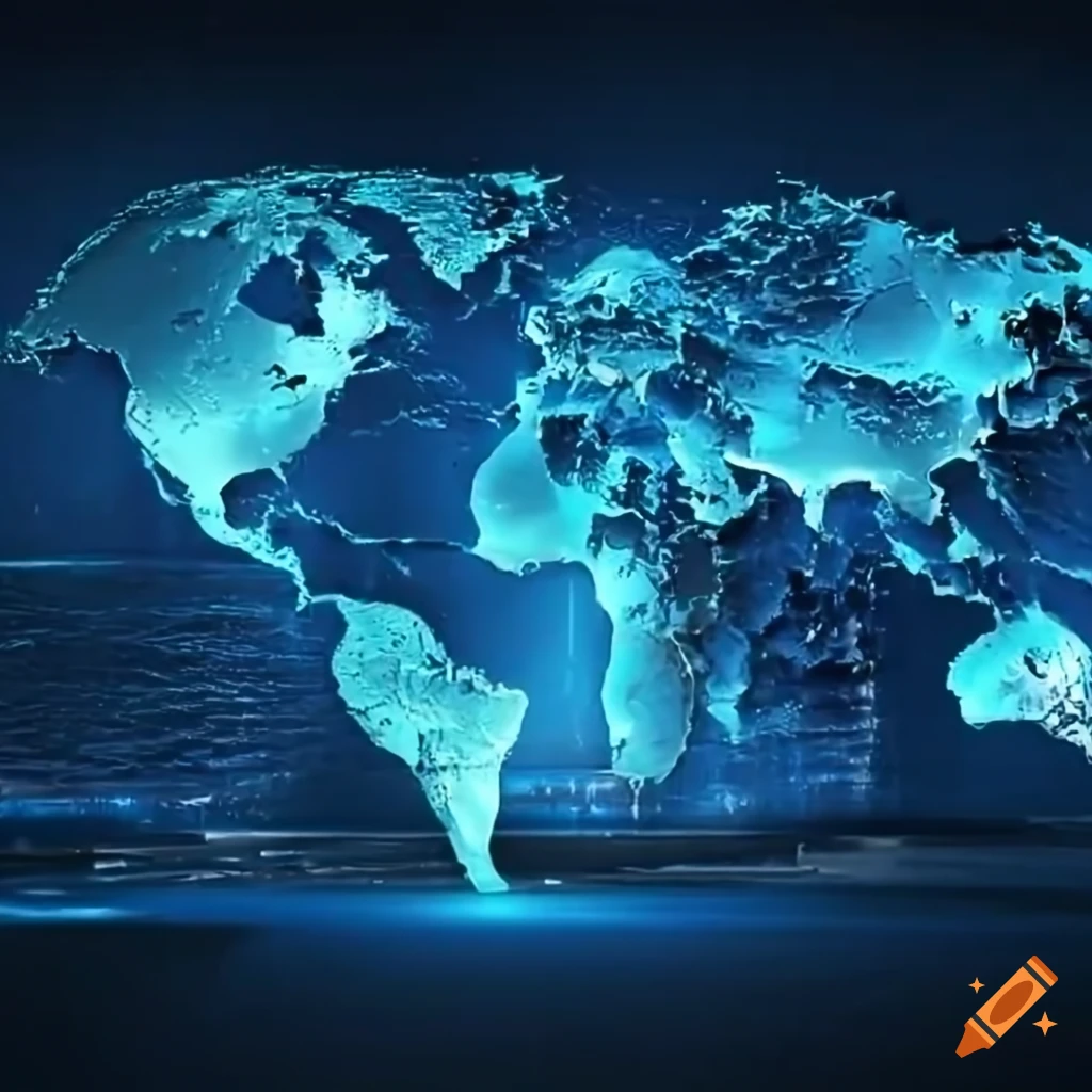 Blue digital global on Craiyon