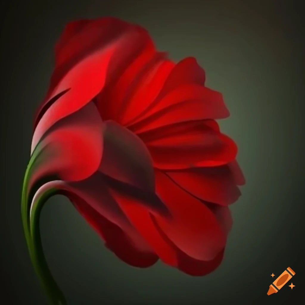 Draw red flower