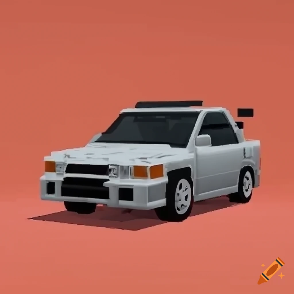 Make a minecraft mitsubishi lancer 1999 on Craiyon