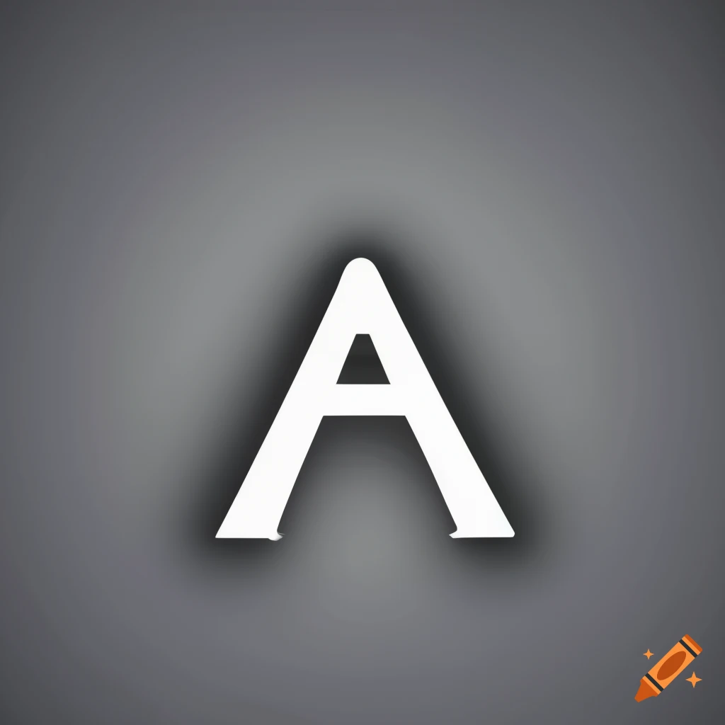 Letter a with unique grey background