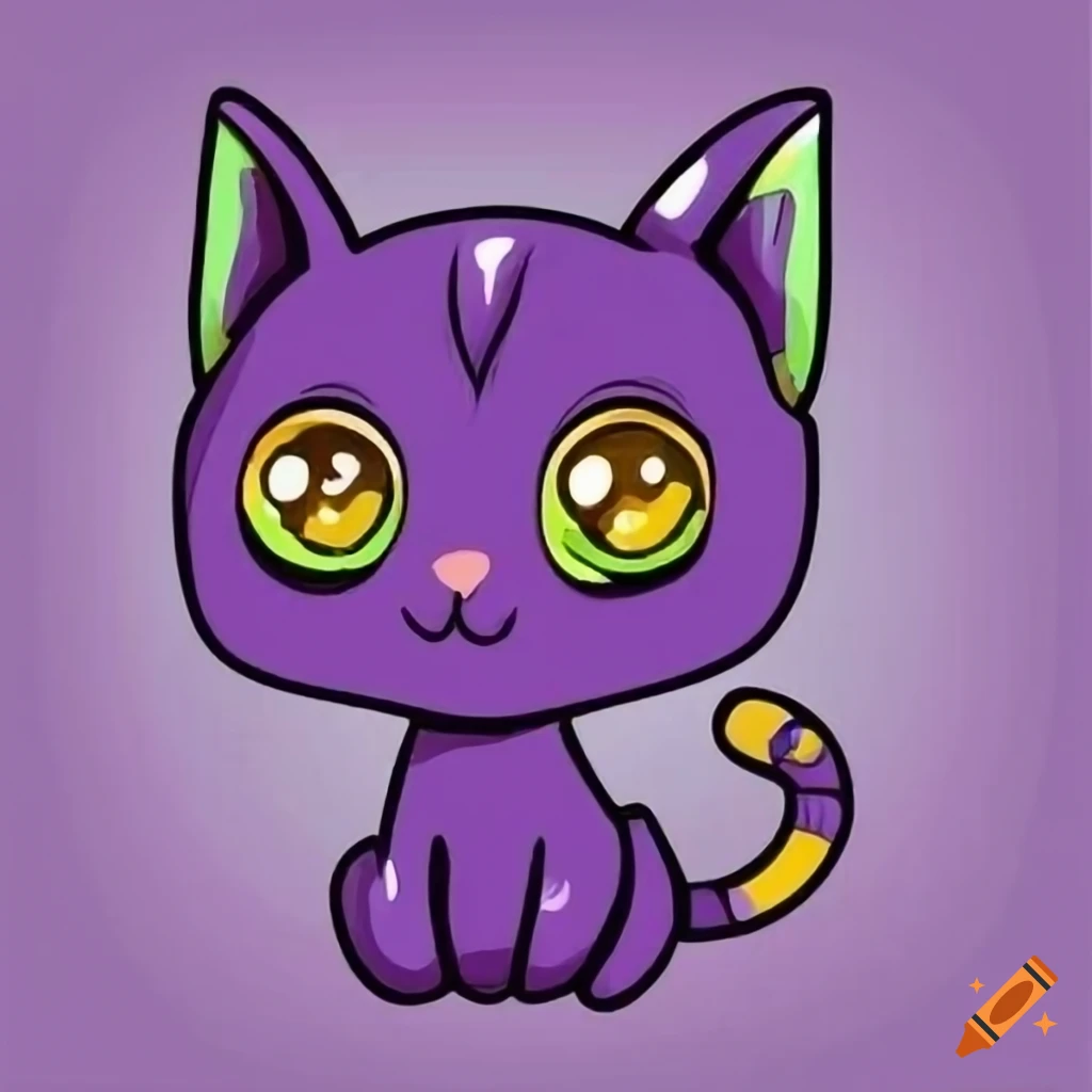 Chibi cat purple