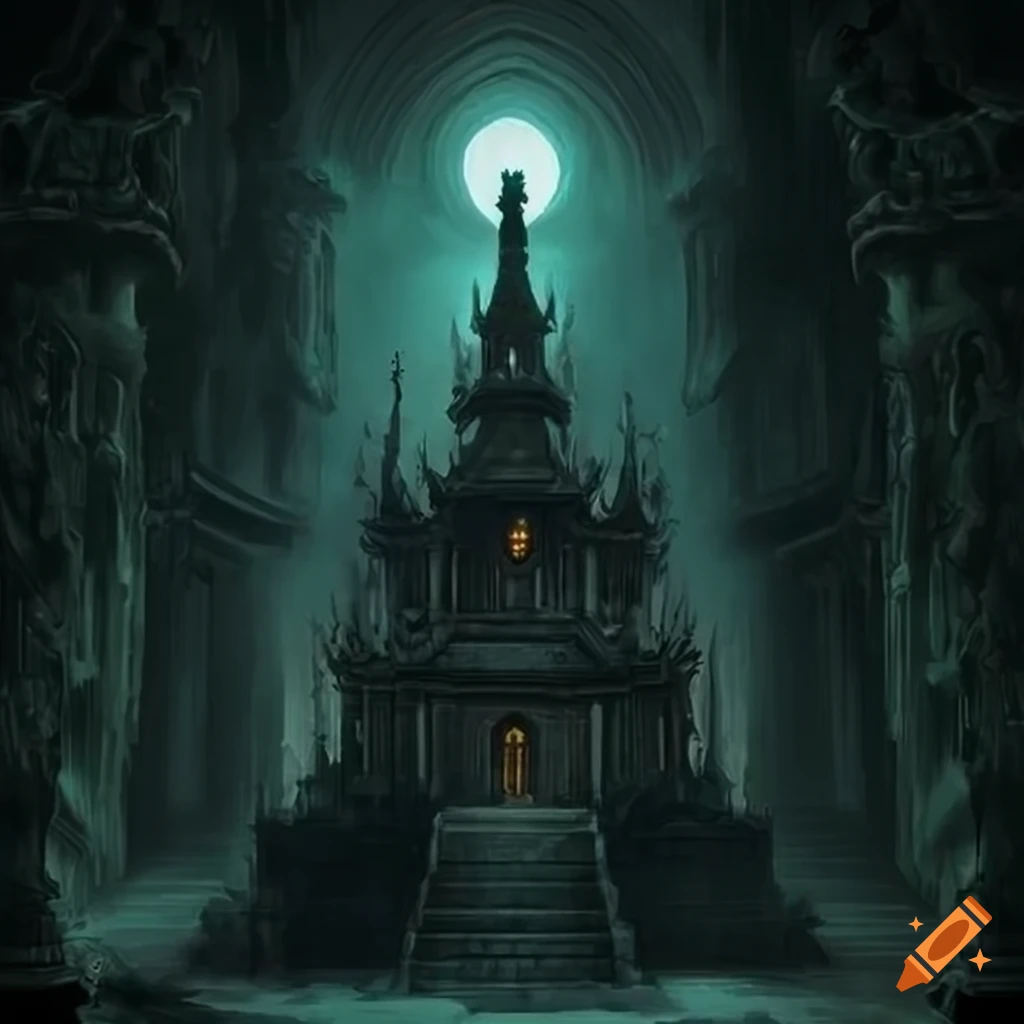 Dark temple on Craiyon