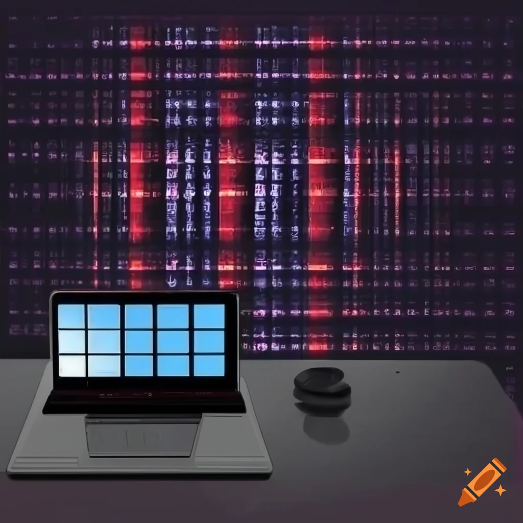 A laptop over a table, in a dark room. the laptop screen is displaying ...