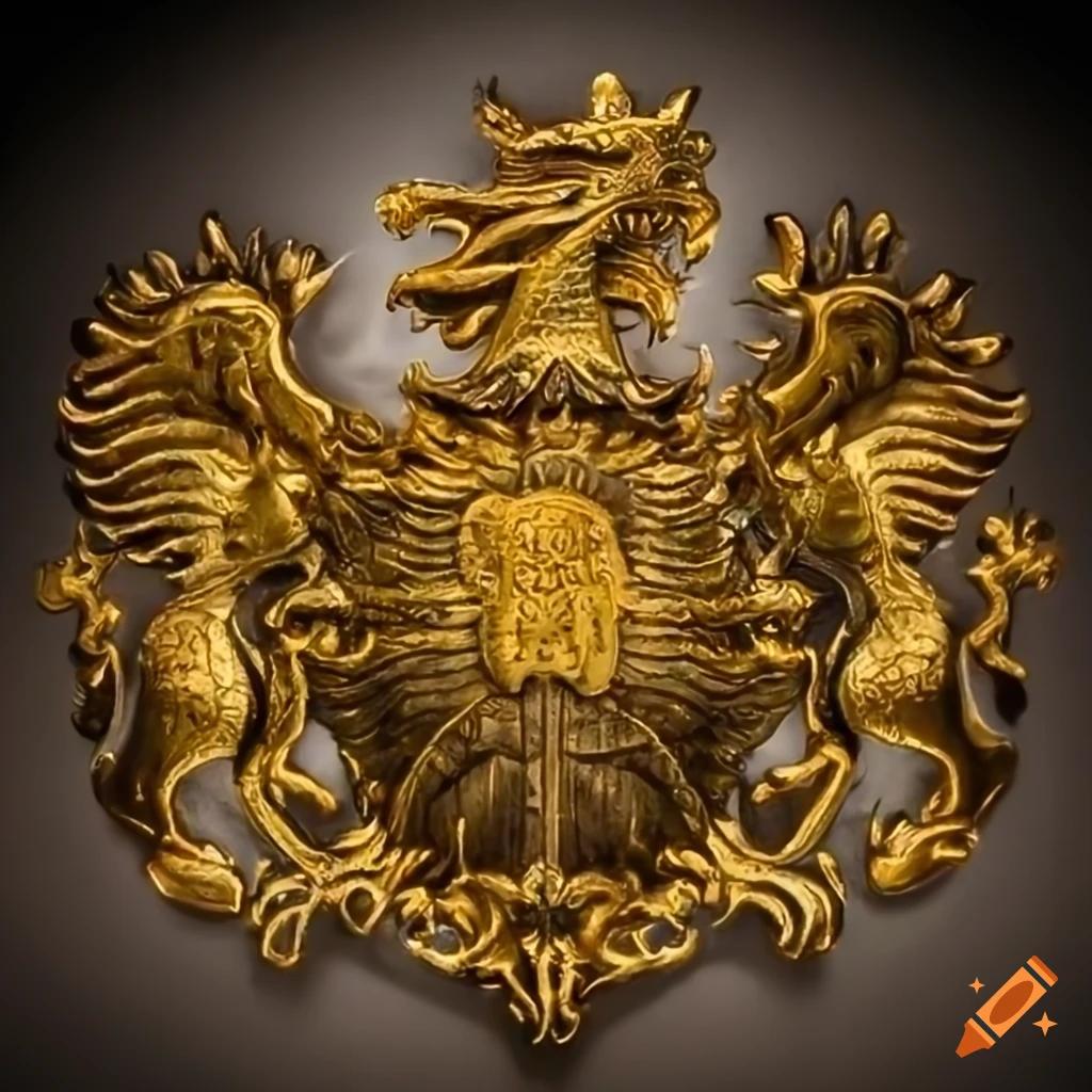 Coat of arms dragon gold
