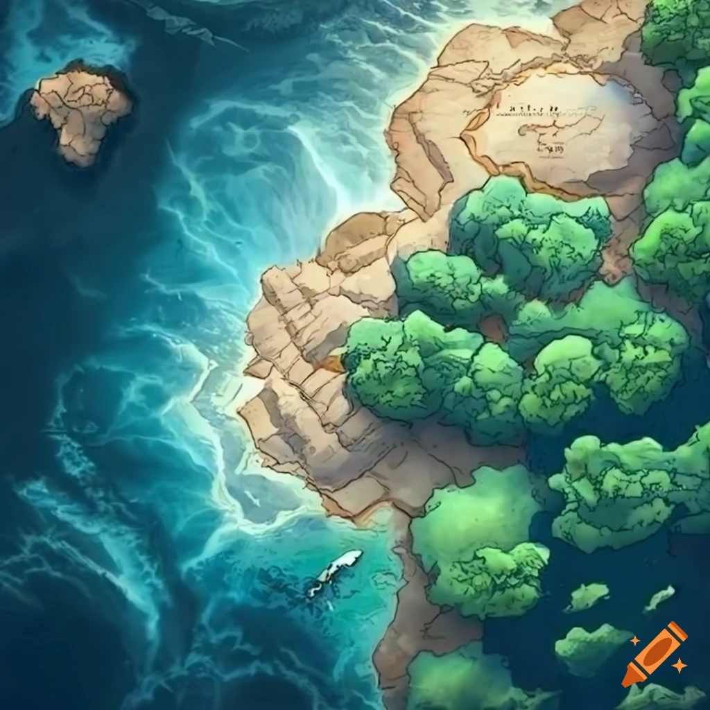 Highlighting key locations and landmarks fantasy map from above map ...