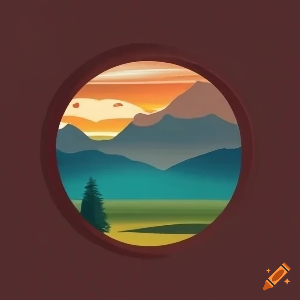 Simple nature landscape circle