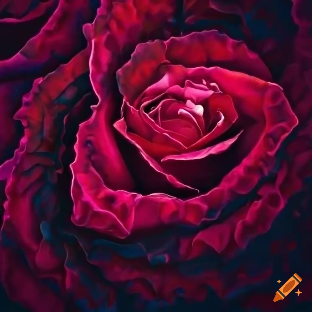Abstract cabbage red roses
