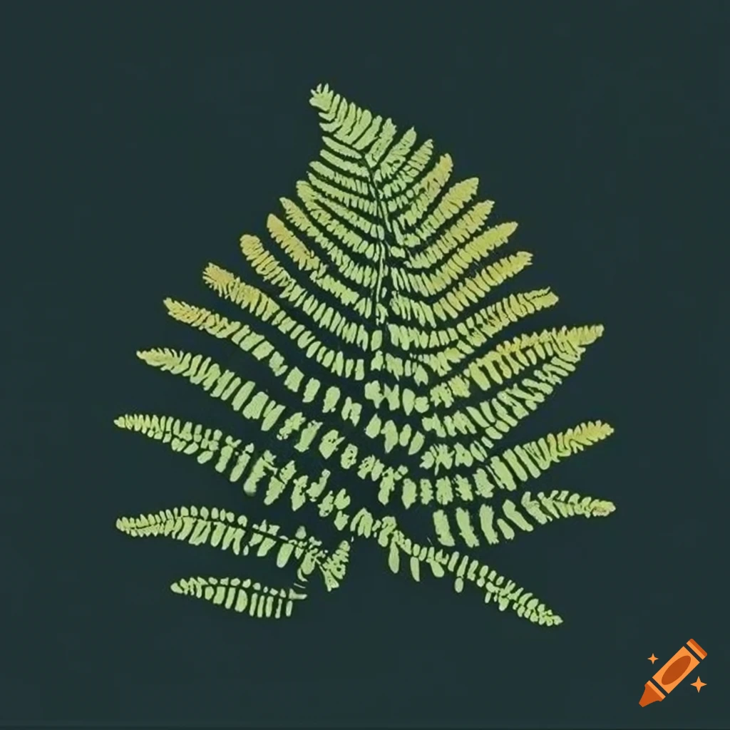 Ferns, woodcut style