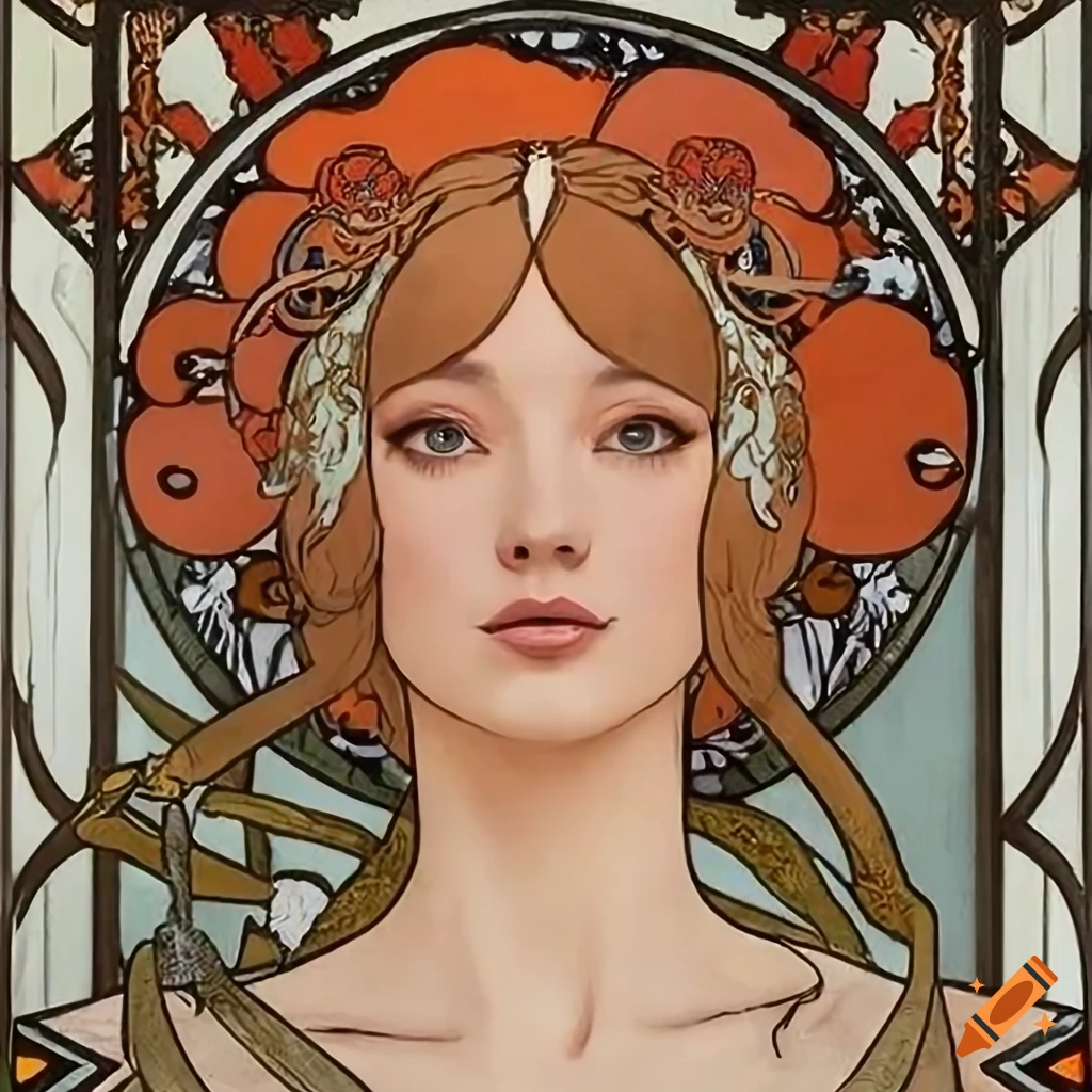 Woman art by mucha