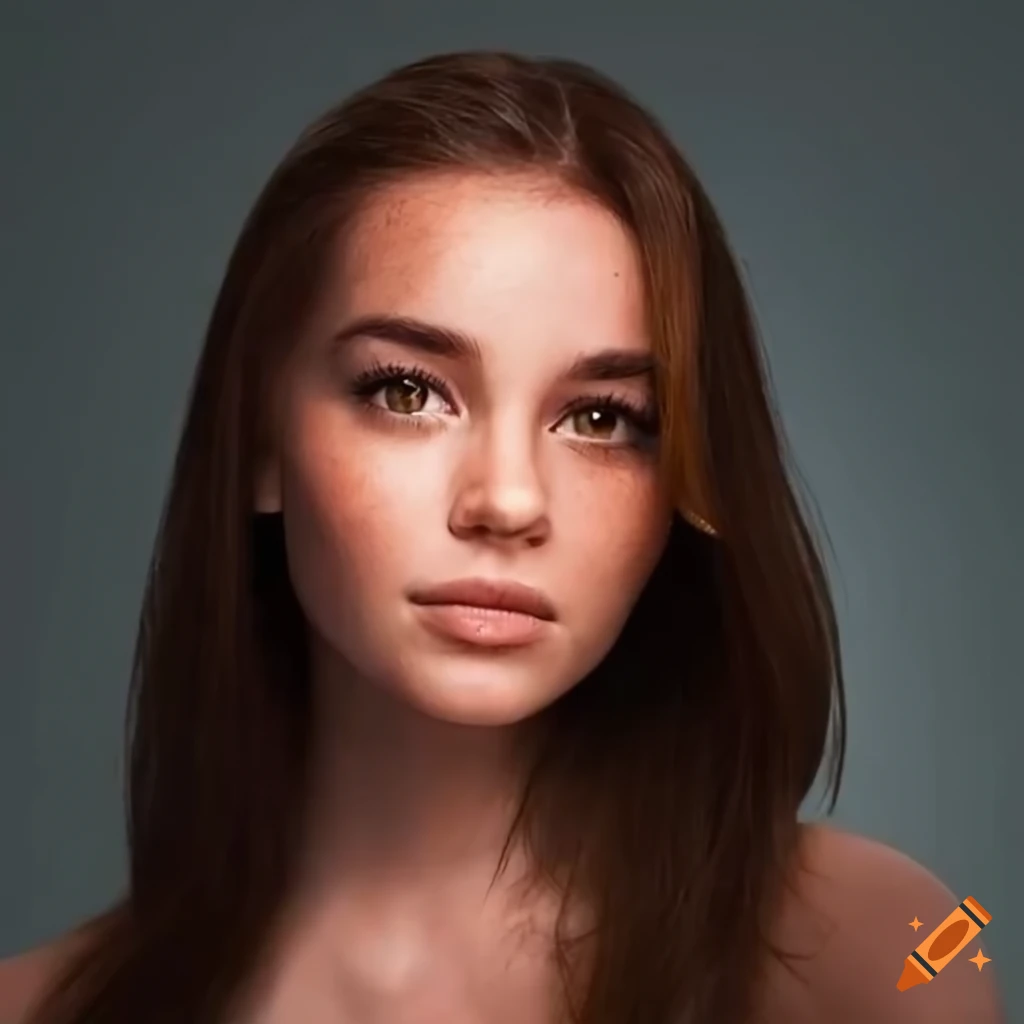 Beautiful young woman very light freckles on Craiyon