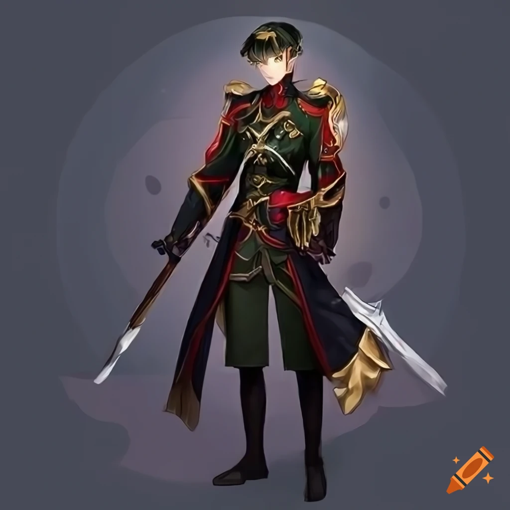 Anime fantasy military uniform on Craiyon
