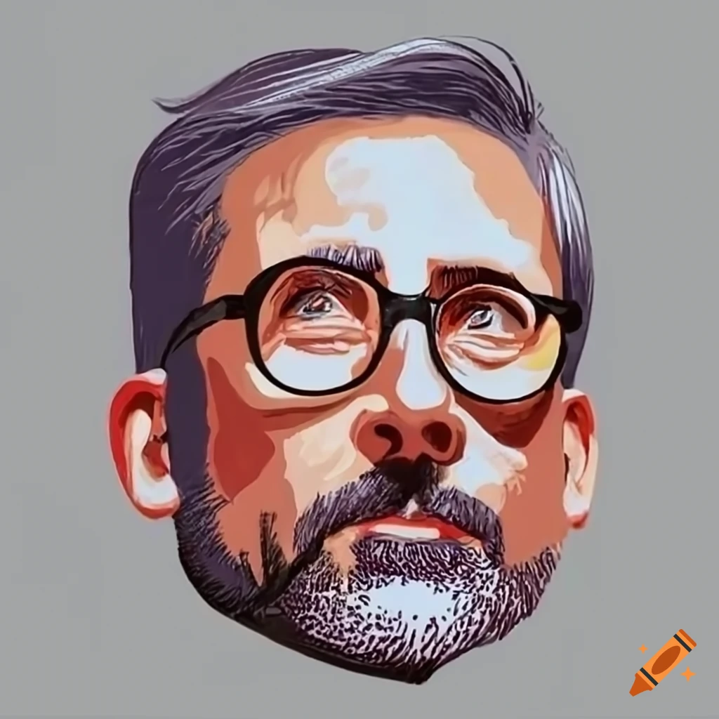 Steve carell as a crayon drawing