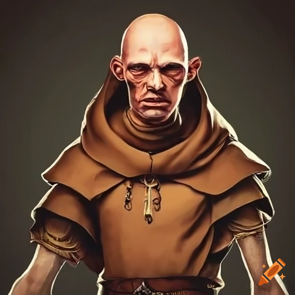Medieval monk skinny mean looking