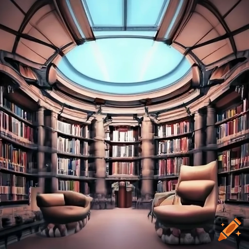 Future style library interior on Craiyon