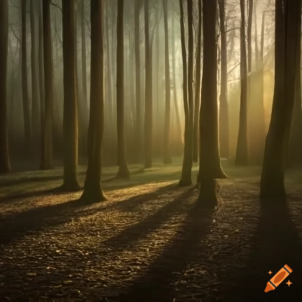 English forest in the evening on Craiyon