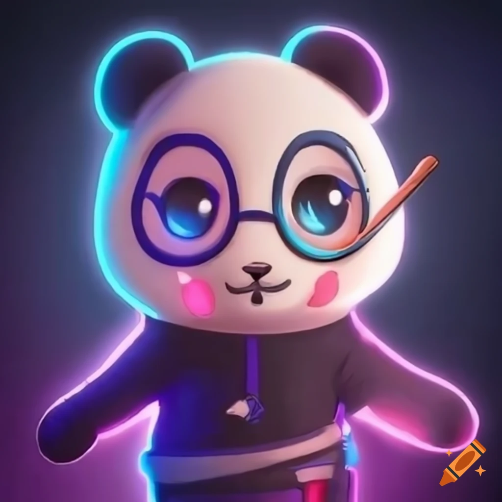 Chibi panda gamer en pull