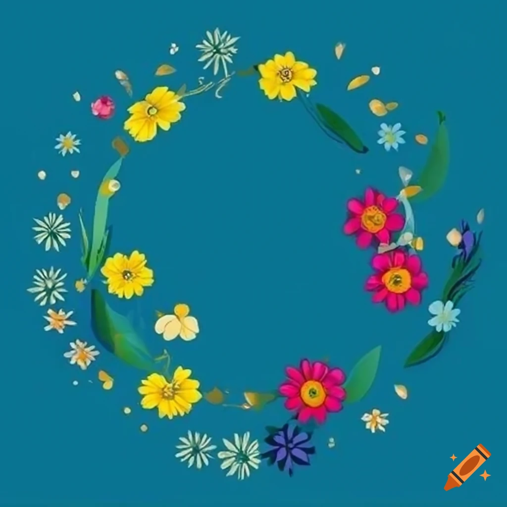Simple flower landscape circle