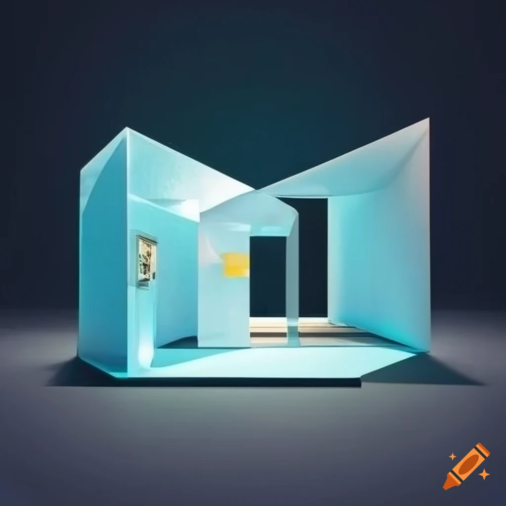 Trade show pop up booth in the style of modern contemporary ...