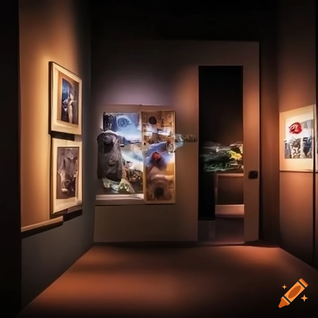 Interactive exhibit featuring artifacts through mixed reality on Craiyon