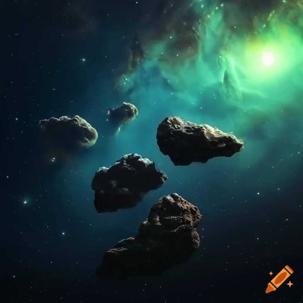 Landscape of another planet, rocks made out of bright crystals and ...