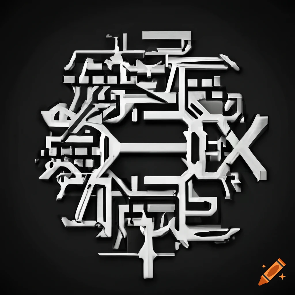 Series of white irregular mutated symbols of computer code on a black ...